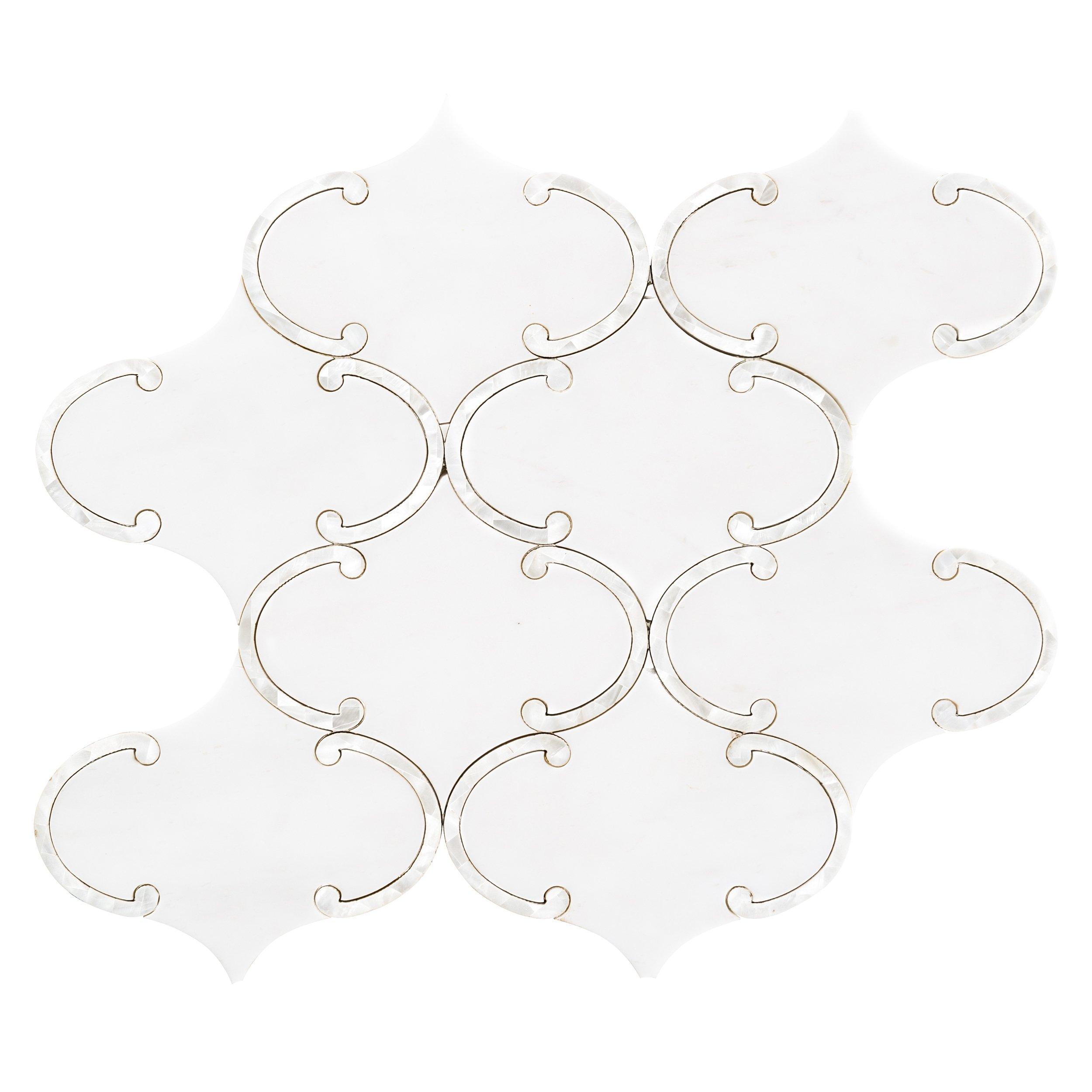 Carrara Thassos Hera Waterjet Marble Mosaic 14 X 17 100247998 Floor And Decor